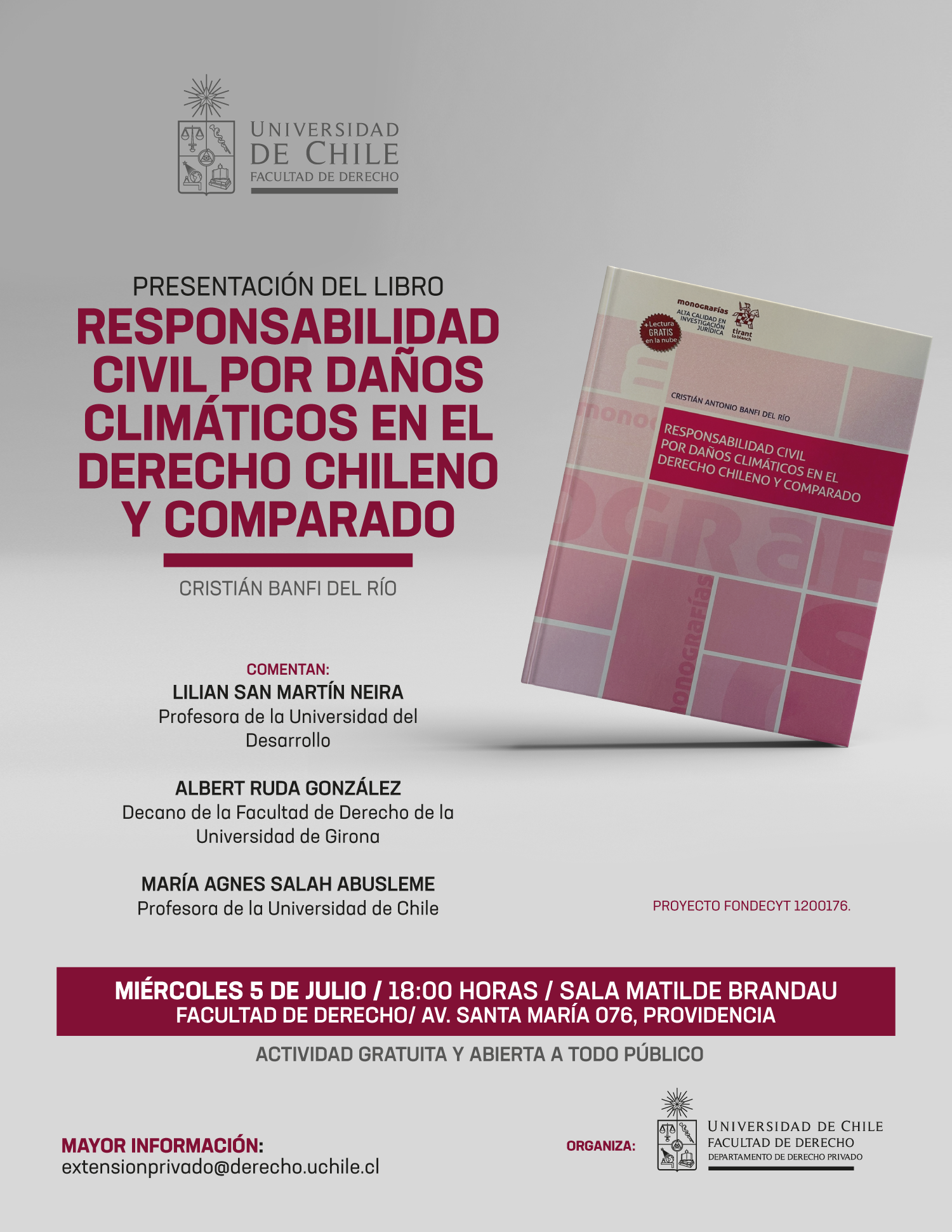 Presentación del Libro Responsabilidad Civil por daños climáticos en el derecho chileno y ...